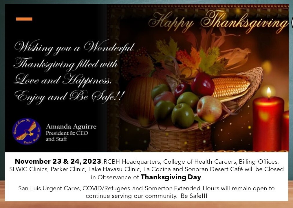 Thanksgiving Wishes 2023 - San Luis Walk-In Clinic, Inc. - Regional ...